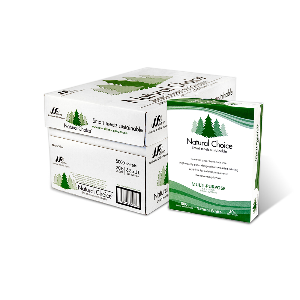 8 1/2x11 10M 20# White Natural Choice Multipurpose Copy 5000/CT 43NCP5011